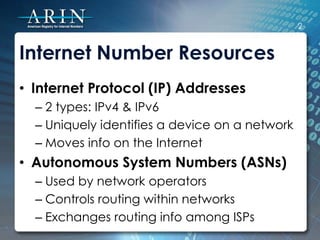 Getting Internet Number Resources from ARIN | PPT