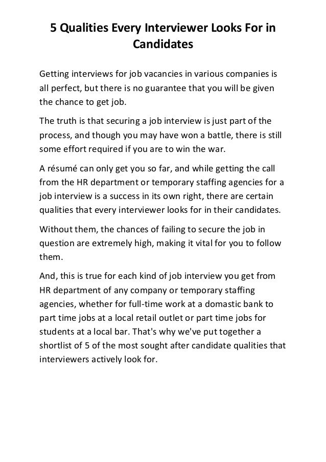 5 Qualities Every Interviewer Looks For in Candidates