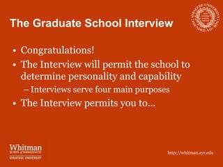 Getting into graduate school: The application | PPTX | Postgraduate ...