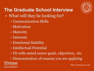 Getting into graduate school: The application | PPTX | Postgraduate ...