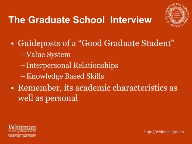 Getting into graduate school: The application | PPT