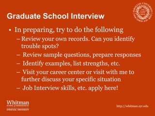 Getting into graduate school: The application | PPTX | Postgraduate ...