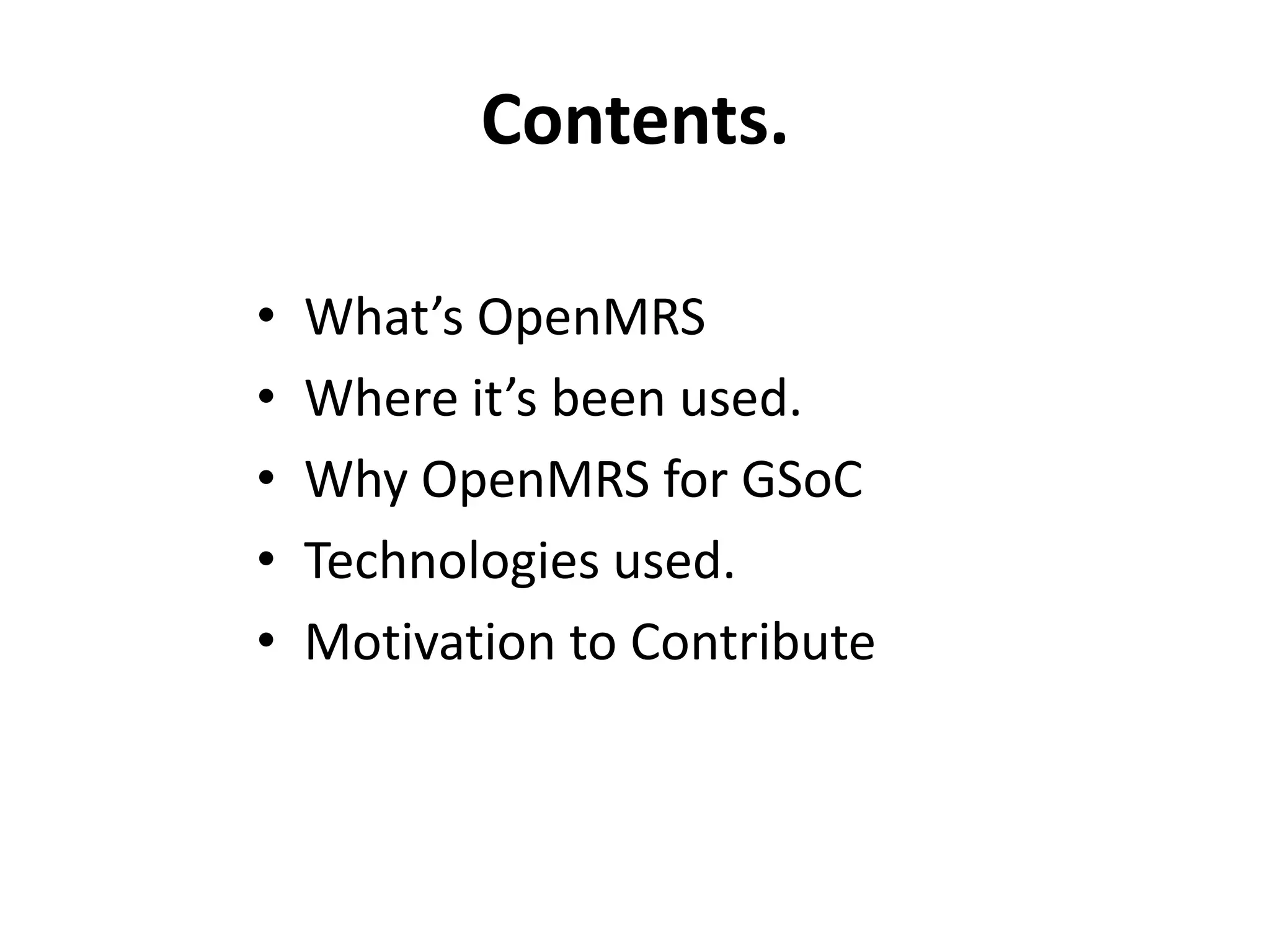 OpenMRS: Getting involved | PPTX
