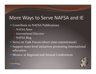 Getting involved in nafsa | PPT