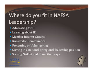 Getting involved in nafsa | PPT