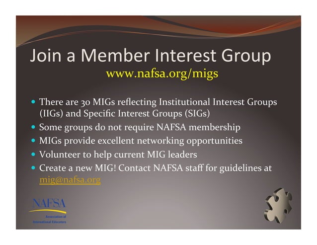 Getting involved in nafsa | PPT