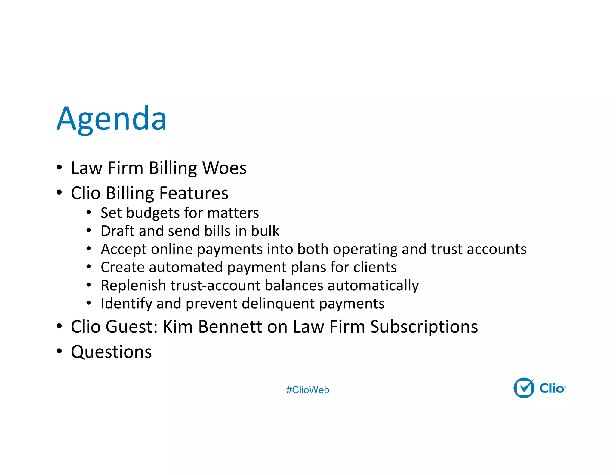 Getting Paid: New Clio Features for Law Firm Billing | PDF