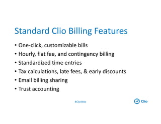 Getting Paid: New Clio Features for Law Firm Billing | PDF