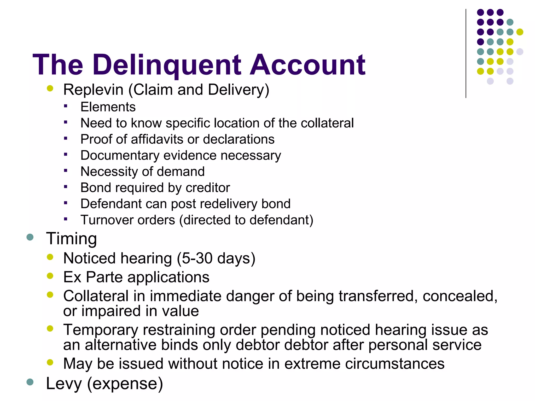 Getting Paid on Your Delinquent Account | PPT