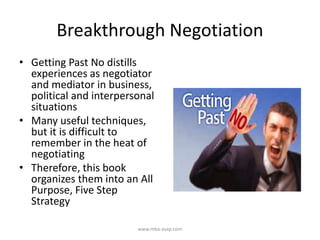 Become a Better Negotiator: Getting Past No | PPT