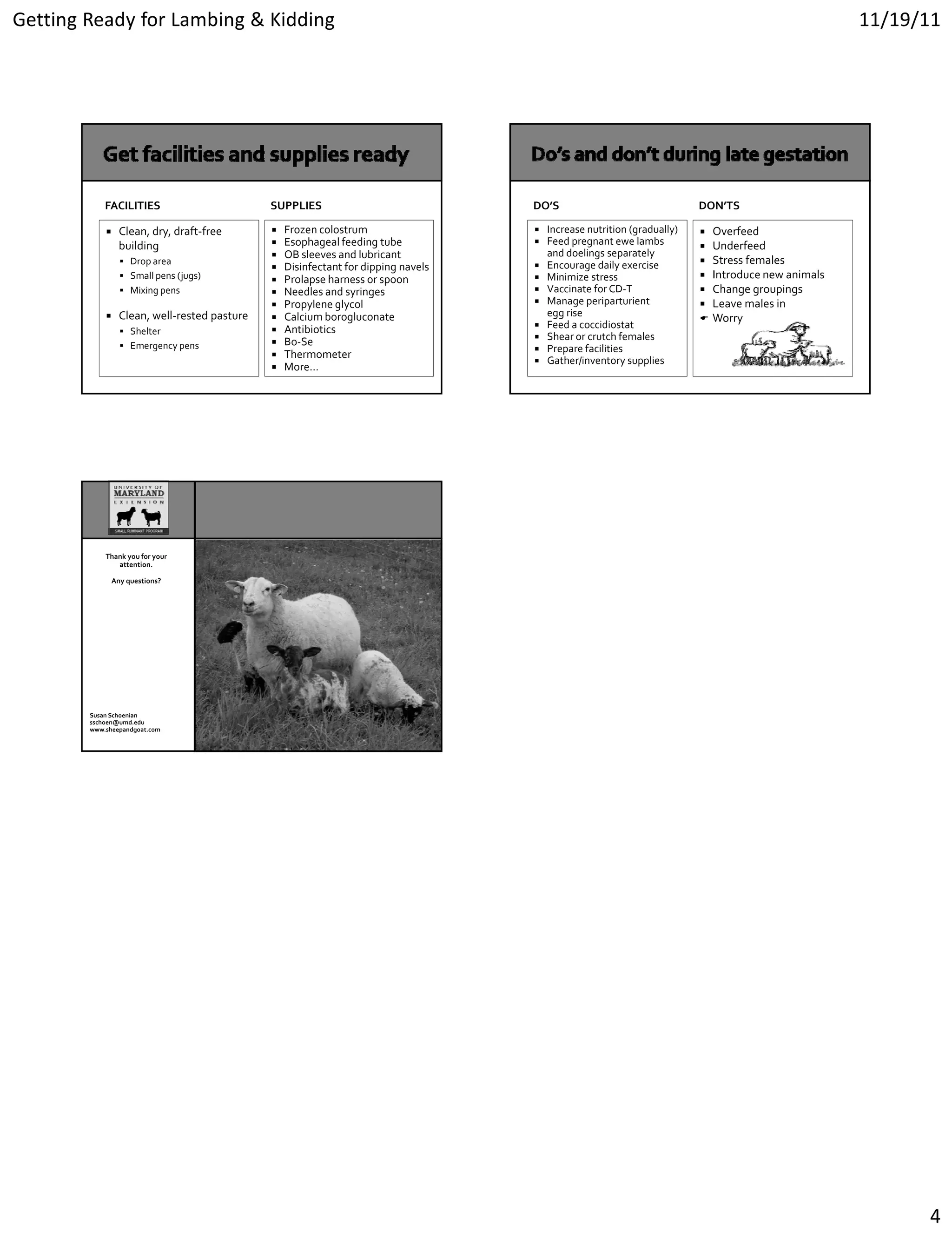 Getting ready for lambing and kidding | PDF