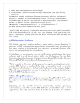 Getting Ready for ERP Implementation | PDF | Human Resources | Business