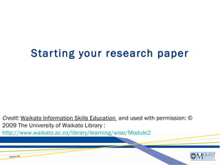 Getting started with your research | PPT