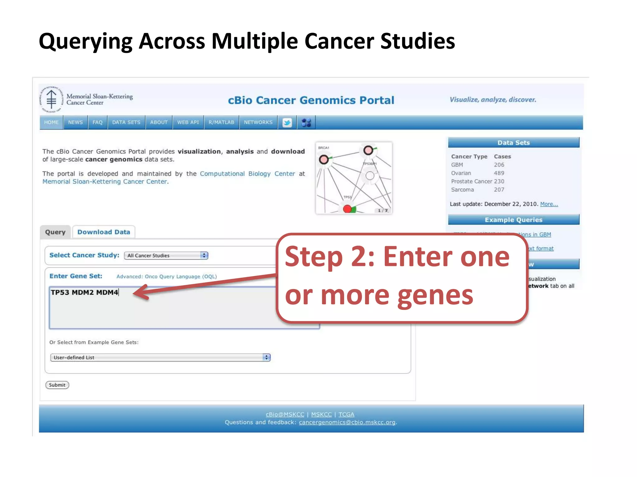 cBio Cancer Genomics Portal: Getting started | PPTX