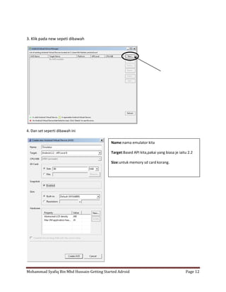 Getting started Adroid Eclipse | PDF