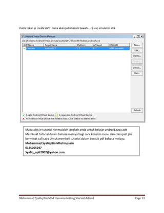 Getting started Adroid Eclipse | PDF
