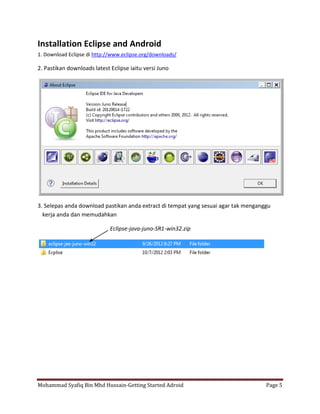 Getting started Adroid Eclipse | PDF