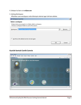 Getting started Adroid Eclipse | PDF