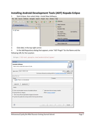 Getting started Adroid Eclipse | PDF