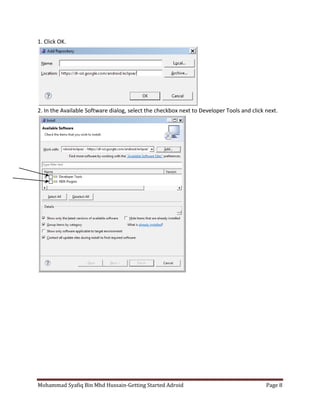 Getting started Adroid Eclipse | PDF