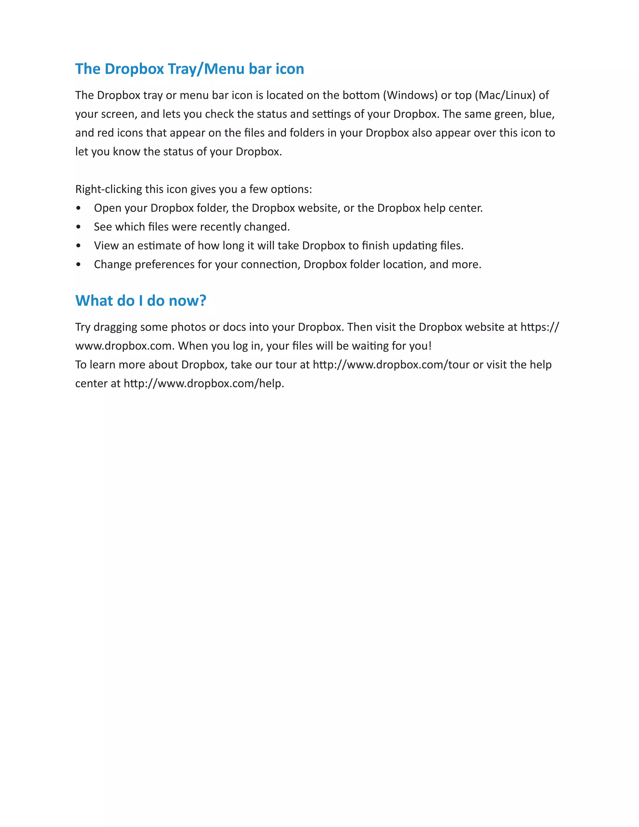 Getting started dropbox | PDF