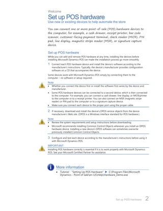 Getting started for Microsoft Dynamic POS | PDF