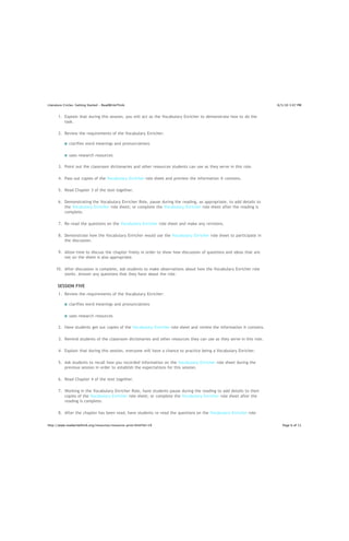 Literature Circles - Getting Started | PDF