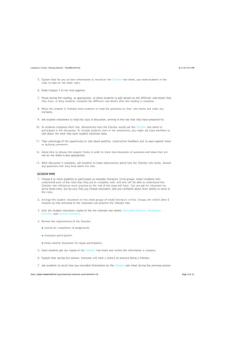 Literature Circles - Getting Started | PDF