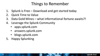 Getting Started with Splunk Breakout Session | PPTX | Databases | Computer Software and Applications