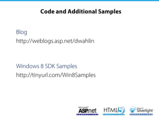 Getting Started Building Windows 8 HTML/JavaScript Metro Apps | PPTX