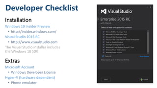 Getting Started Developing Universal Windows Platform (UWP) Apps | PPT