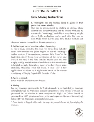Simply Organic Hair Color - Getting Started Guide | PDF