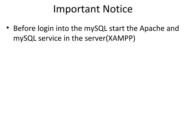 Getting started into mySQL | PPT