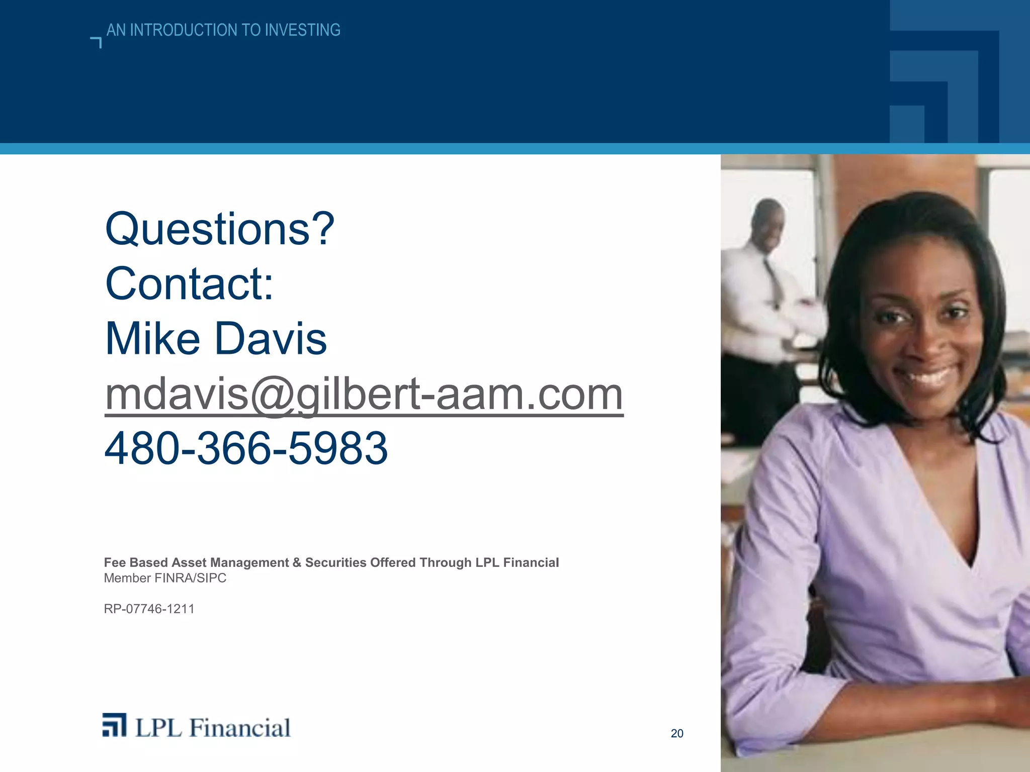 An Introduction To Investing | PPTX | Stocks and Bonds | Personal Investing