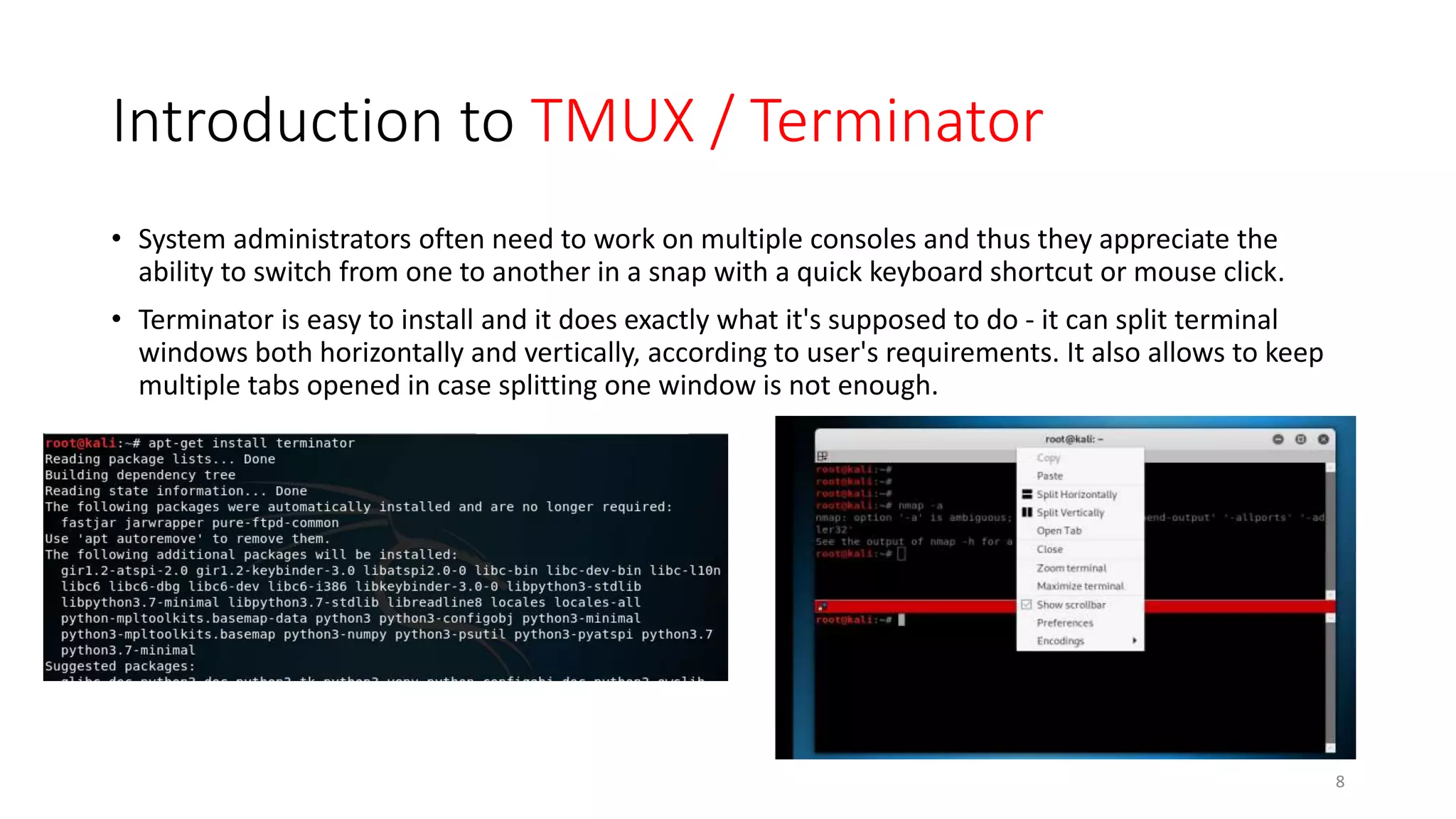 Getting started kali linux | PPTX | Operating Systems | Computer Software and Applications