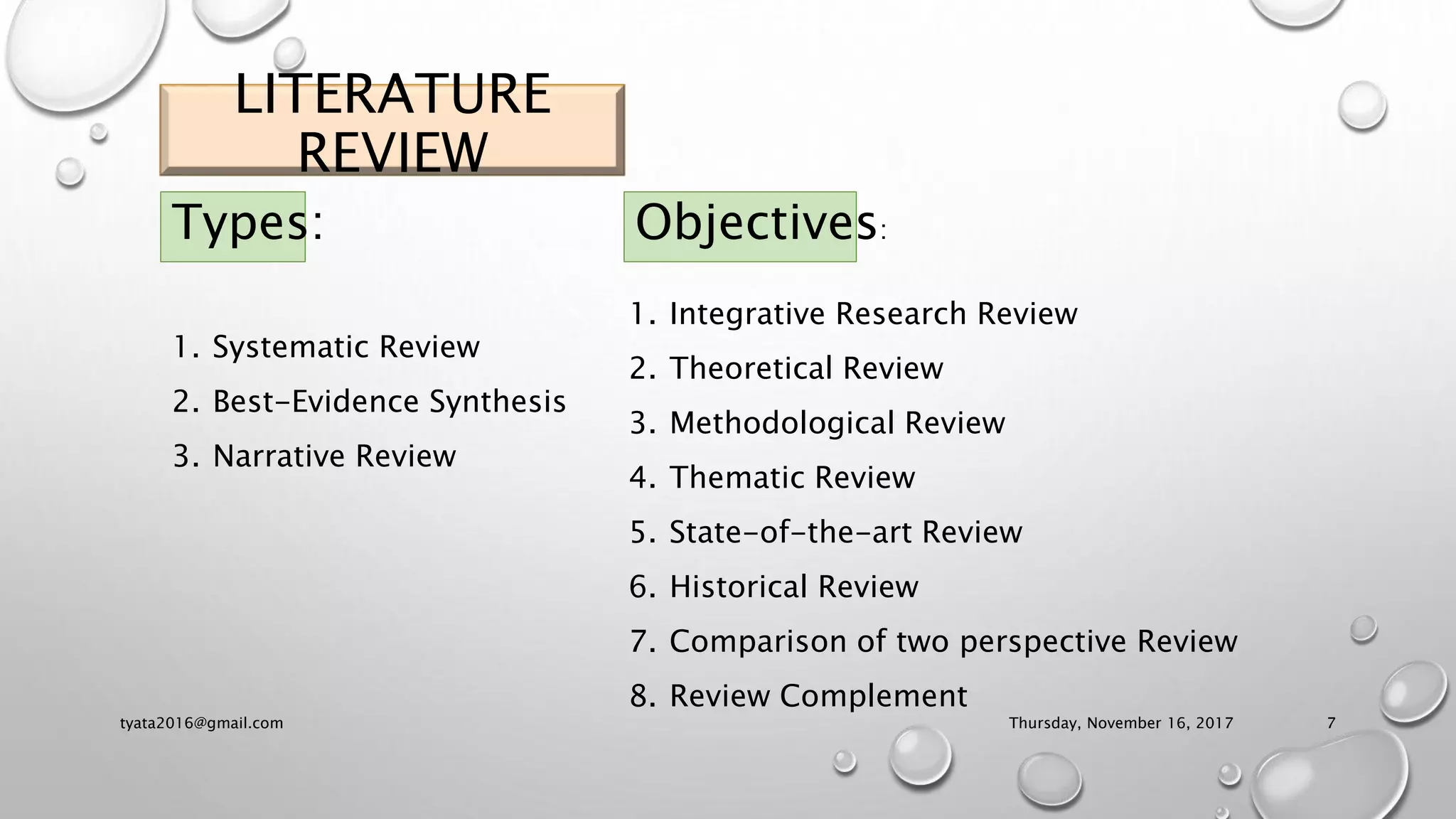 Getting started; Literature review (Based on Cresswell) Research ...