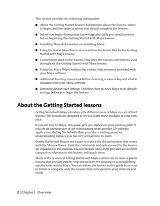 Maya 2010 Getting Started | PDF