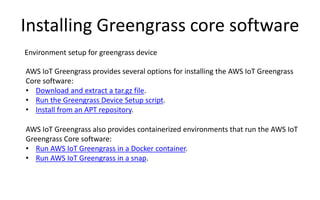 Getting Started on Edge Computing with AWS IoT Greengrass | PPT