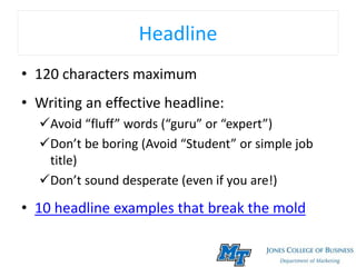 Getting Started on LinkedIn | PPT