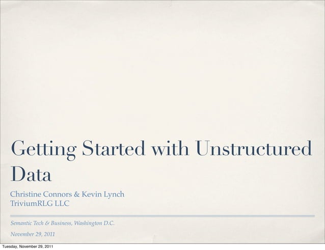 Getting Started with Unstructured Data | PDF | Databases | Computer Software and Applications