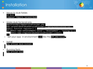 Getting Started with Laravel Dusk | PPT