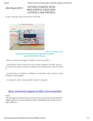 Getting started with 8051 at89 c51 using keil uvision 4 and proteus | PDF