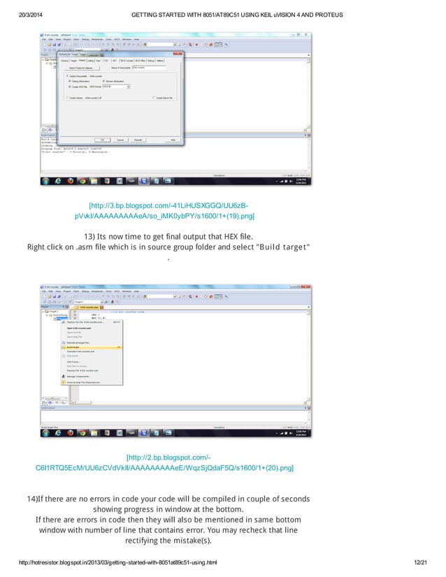 Getting started with 8051 at89 c51 using keil uvision 4 and proteus | PDF | Computing ...