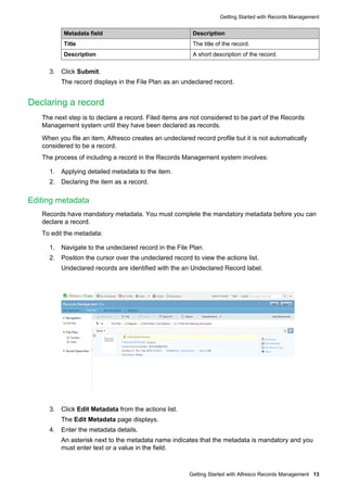 Getting started with_alfresco_records_management_enterprise | PDF