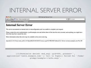 PyCon AU 2010 - Getting Started With Apache/mod_wsgi. | KEY | Web Development | Internet