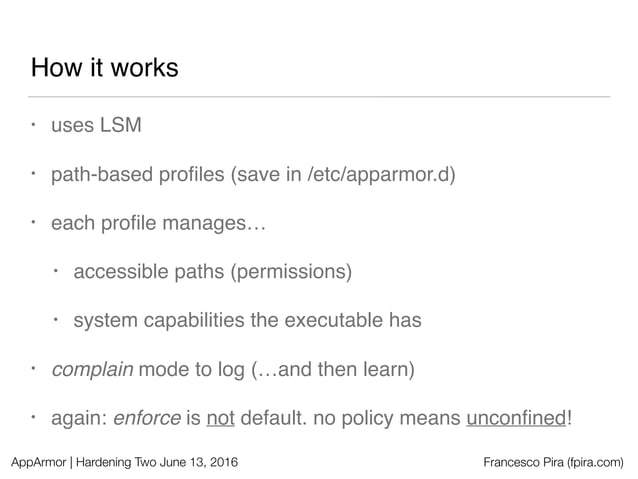 Getting started with AppArmor | PPT