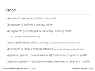 Getting started with AppArmor | PDF