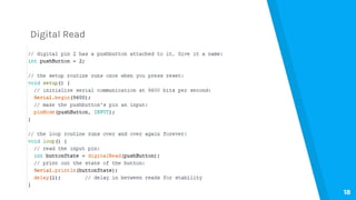 Getting started with arduino | PPTX | Computer Peripherals | Computing