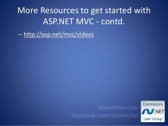 Aspnet Mvc Basics For Coimbatore Net User Group Weekend Session 3 Mar 2013 0485