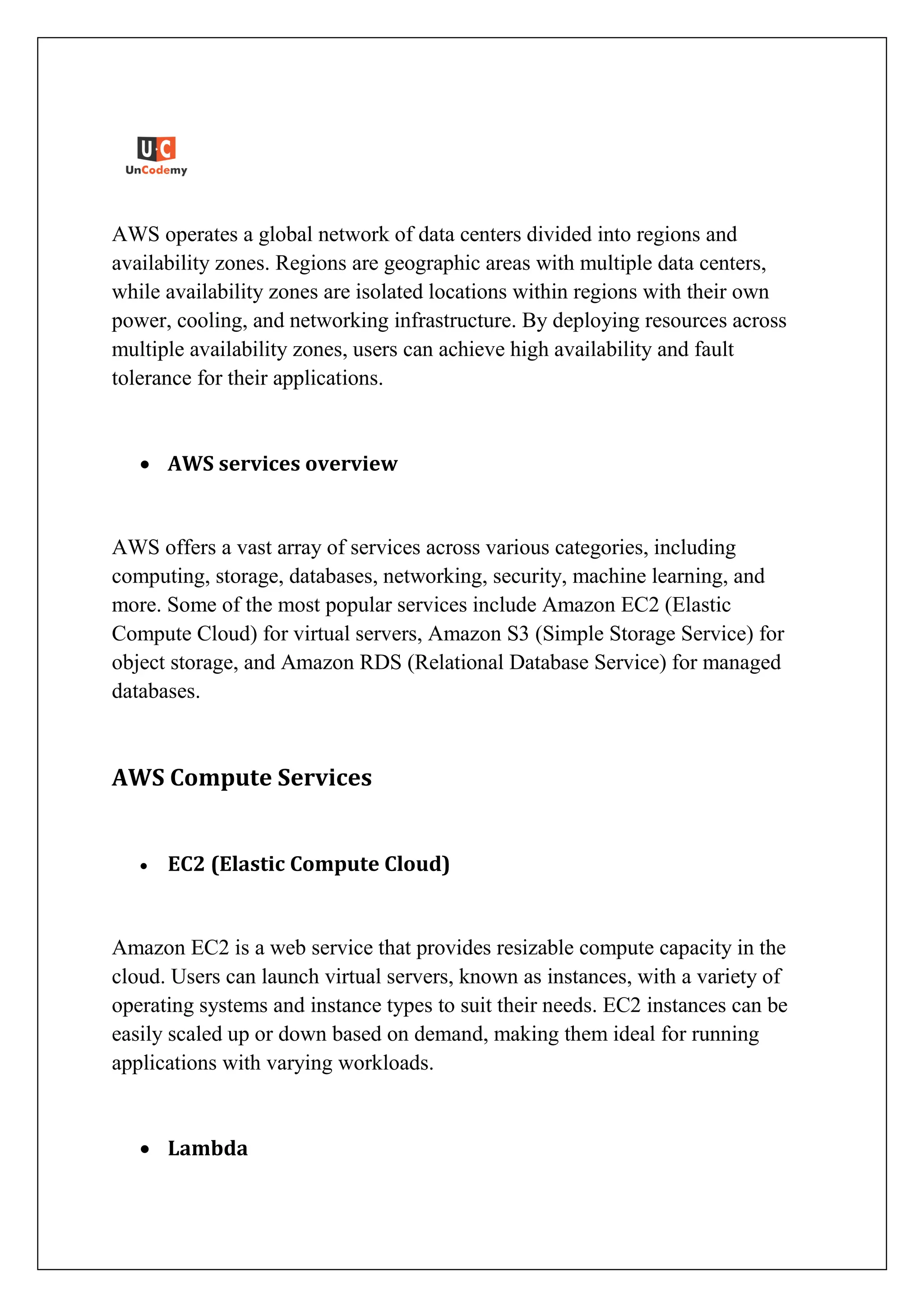 Cloud 101: Your Gateway to Computing Freedom With AWS | PDF